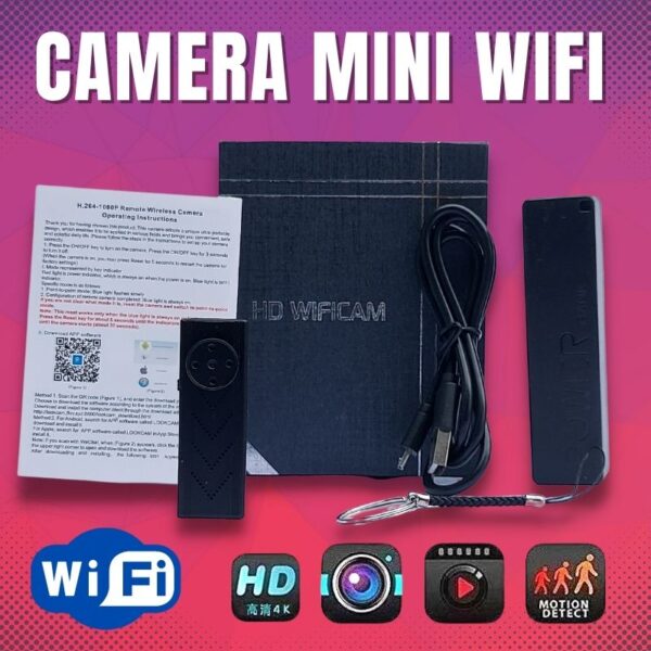 Camera mini cúc áo X9 kết nối với điện thoại từ xa qua wifi, có pin tầm ...