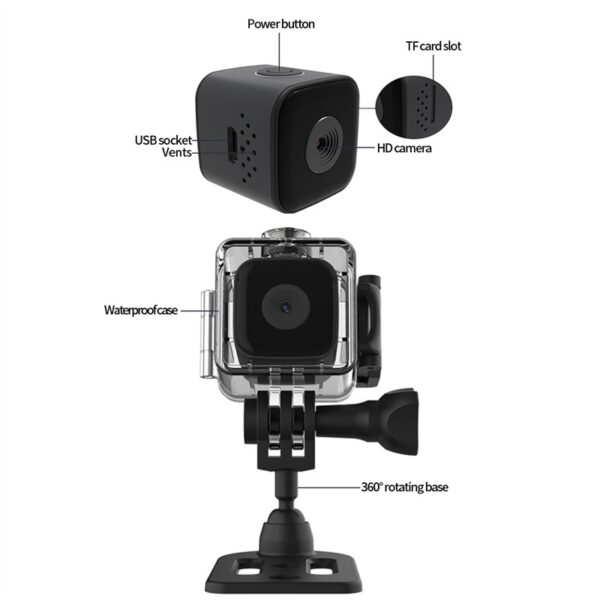 Camera mini SQ28 1080p hành trình thể thao ngoài trời, chống nước ...